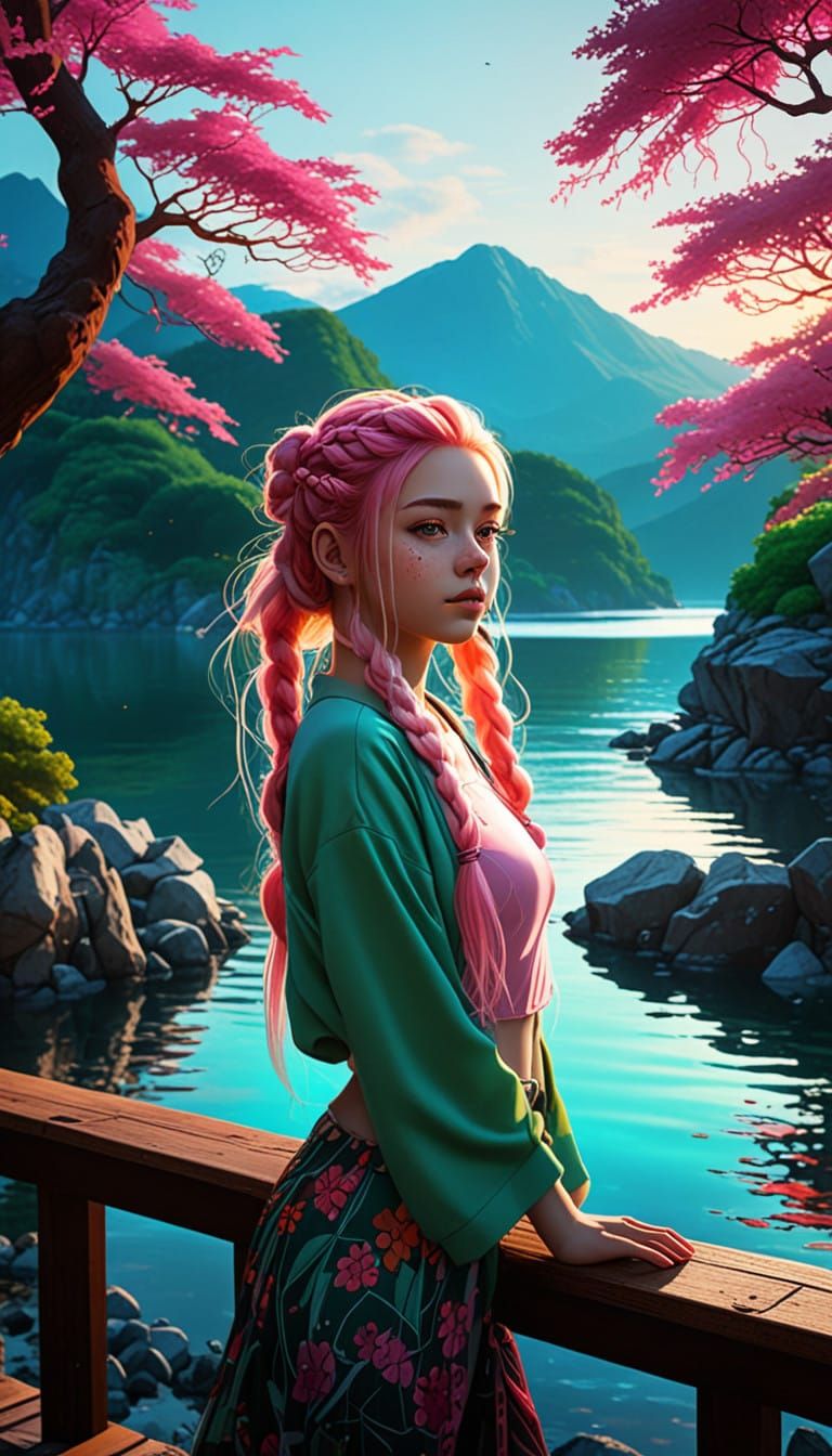 abstract, neon, masterpiece, best quality, very awa, Mitsuri Kanroji ...