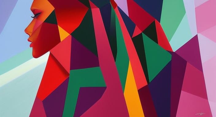 "Geometric Art Woman" - AI Generated Artwork - NightCafe Creator