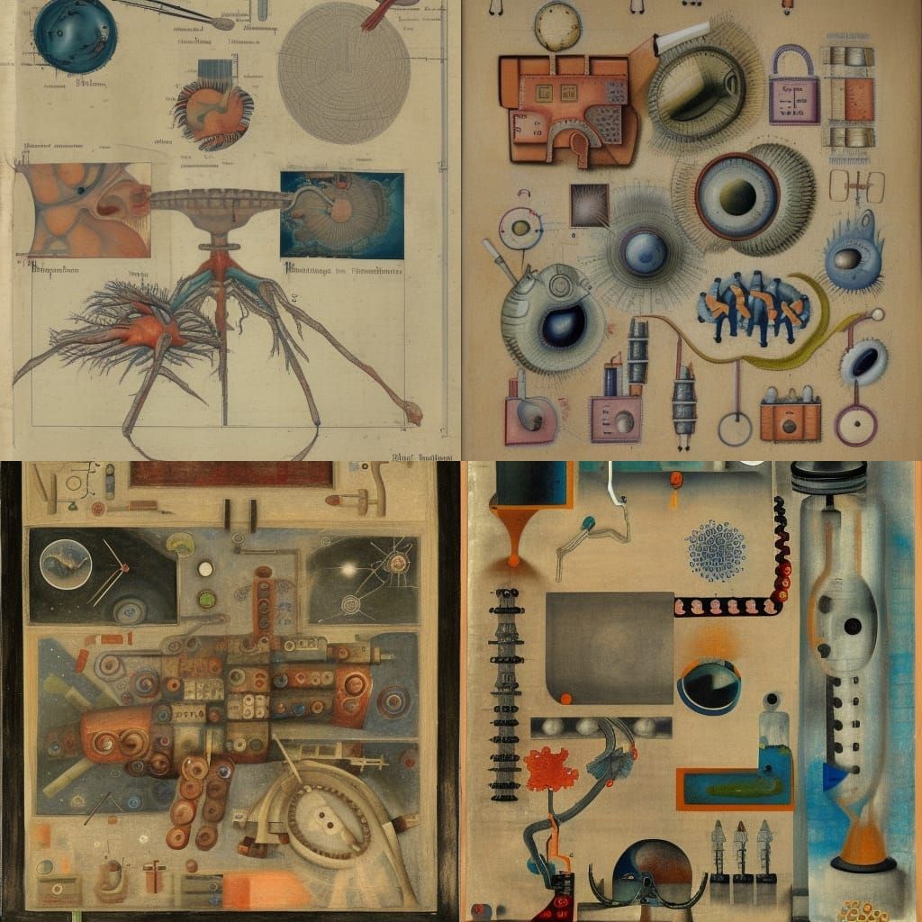 Neurotext, nanobots, conlang, Bosch paints - AI Generated Artwork ...