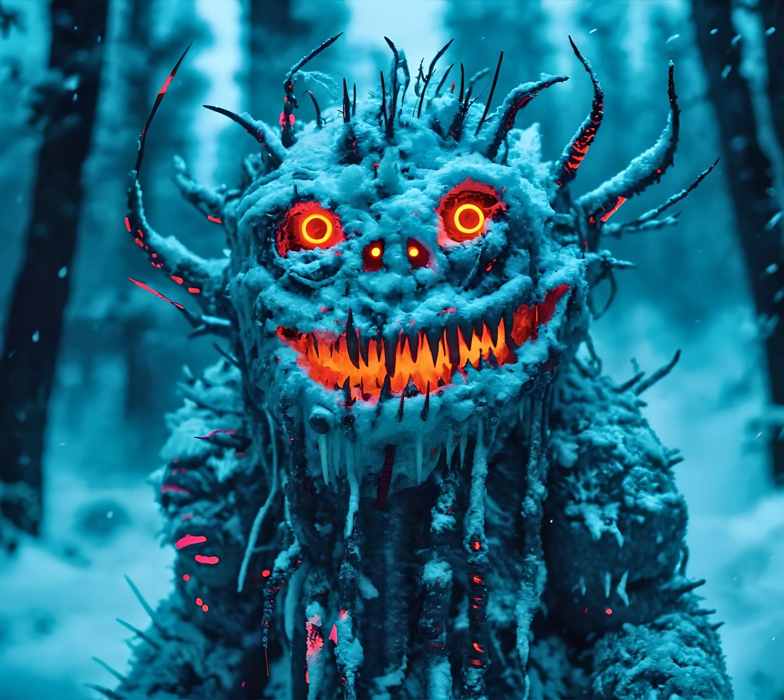 Crazed Cyber Snow Muppet - AI Generated Artwork - NightCafe Creator