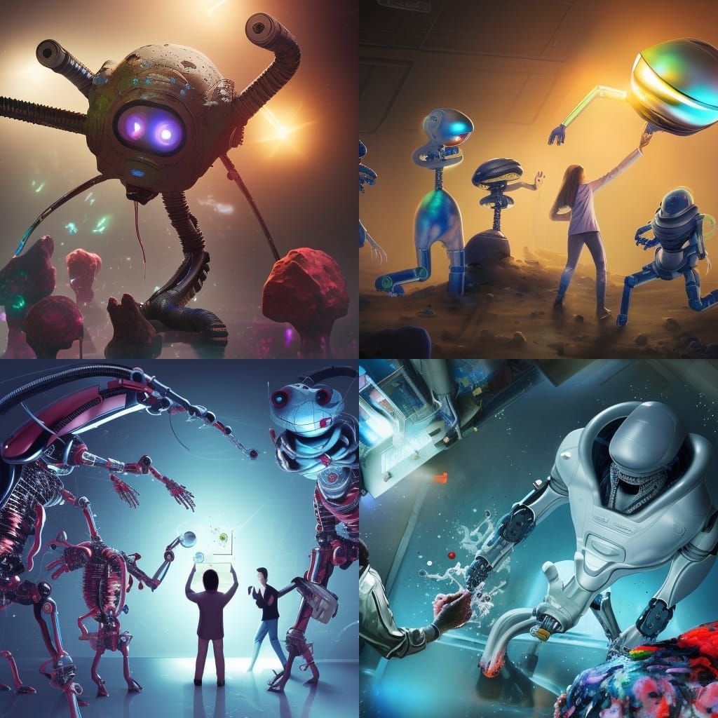 there are 7 blind scientists investigate an alien robot, each scientist ...