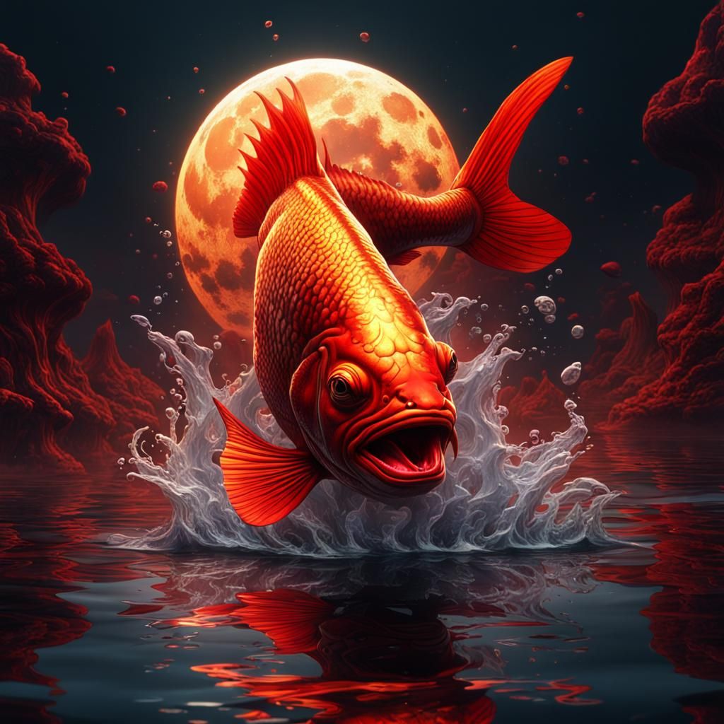 Flaming fish - AI Generated Artwork - NightCafe Creator