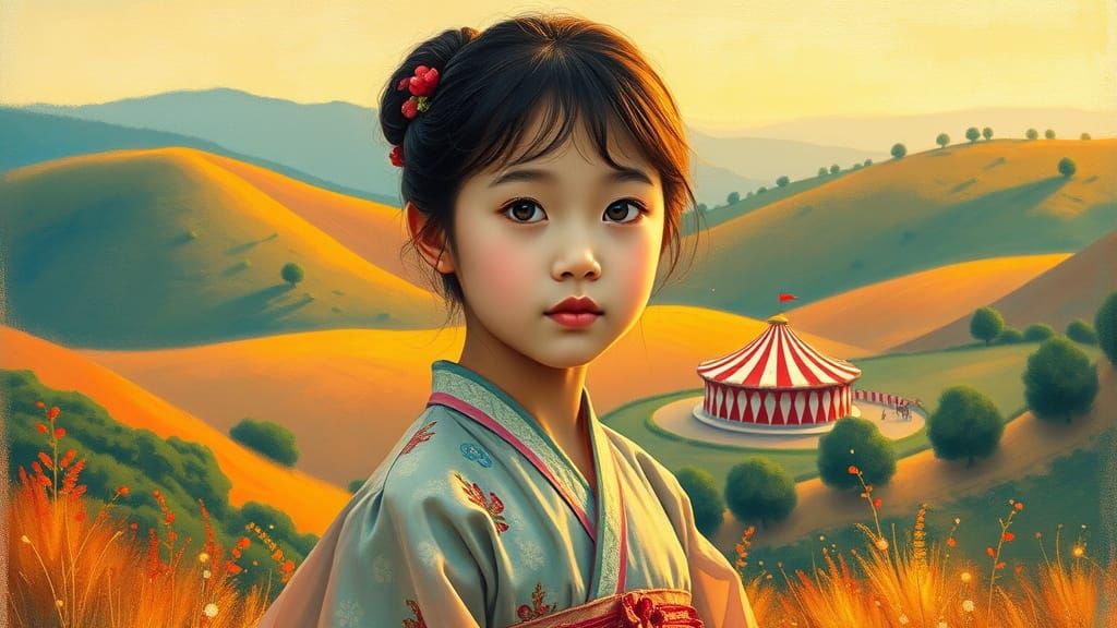 a circus over the rust coloured straw, a sight she had never seen before.