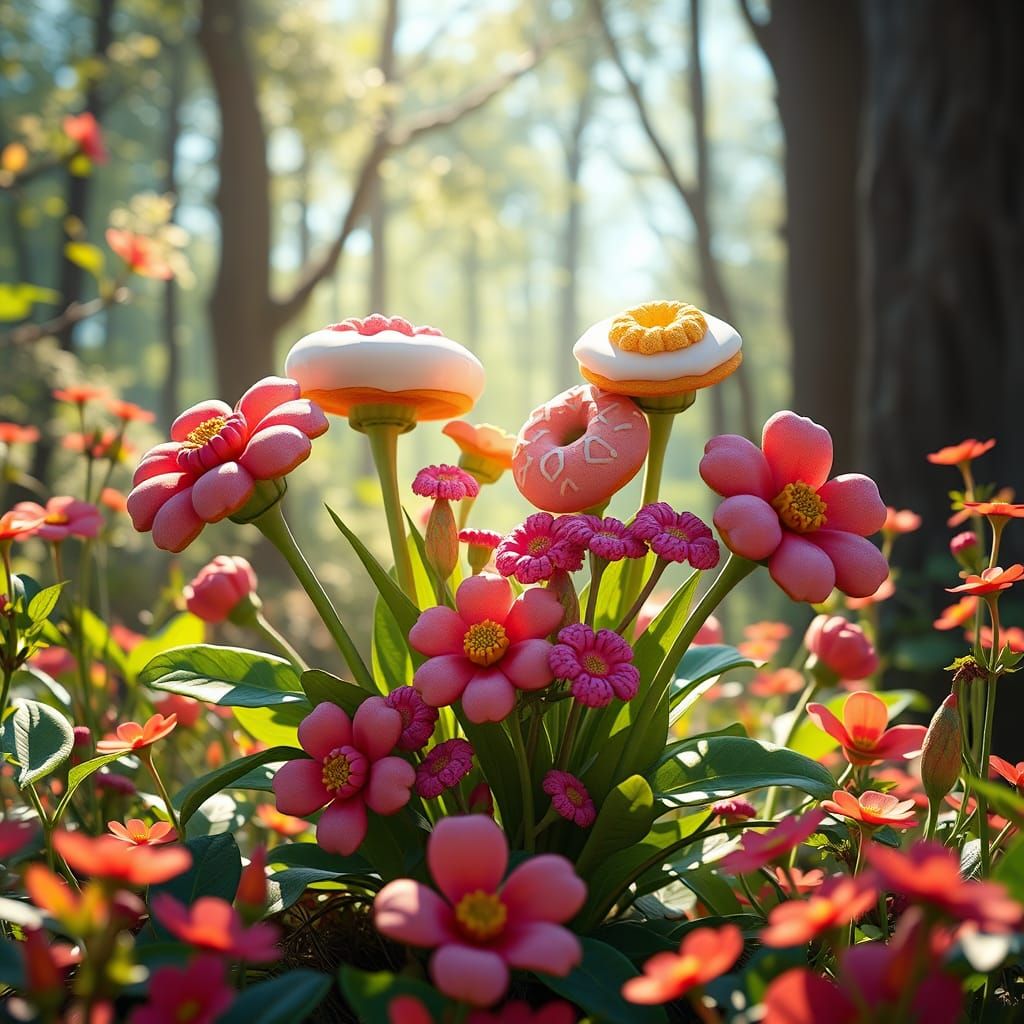 Hi-cal Blossoms! - Vibrant Cookie and Donut Bouquet in Encha...