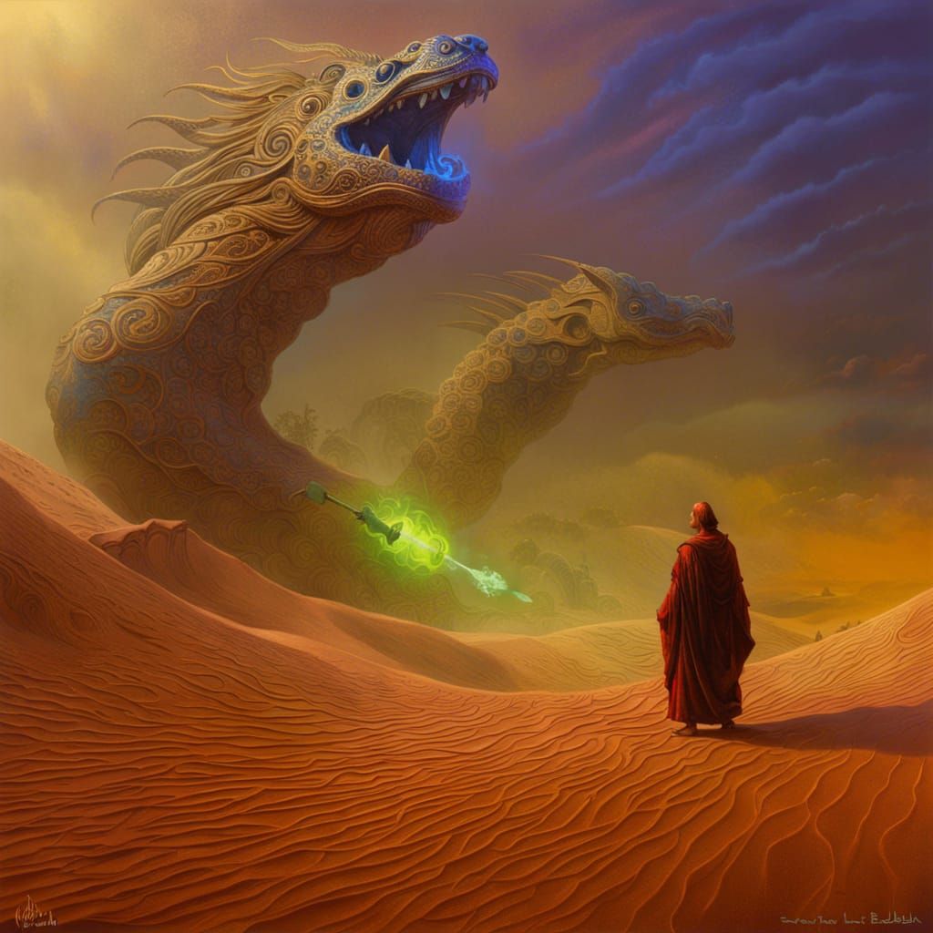 Aladdin Summons A Sand Elemental - AI Generated Artwork - NightCafe Creator