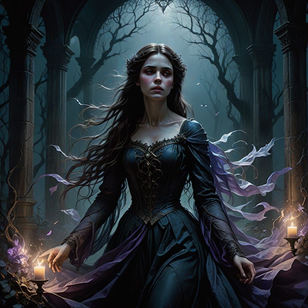 Ethereal Banshee in Mid-Air, Hauntingly Beautiful ... - AI Art