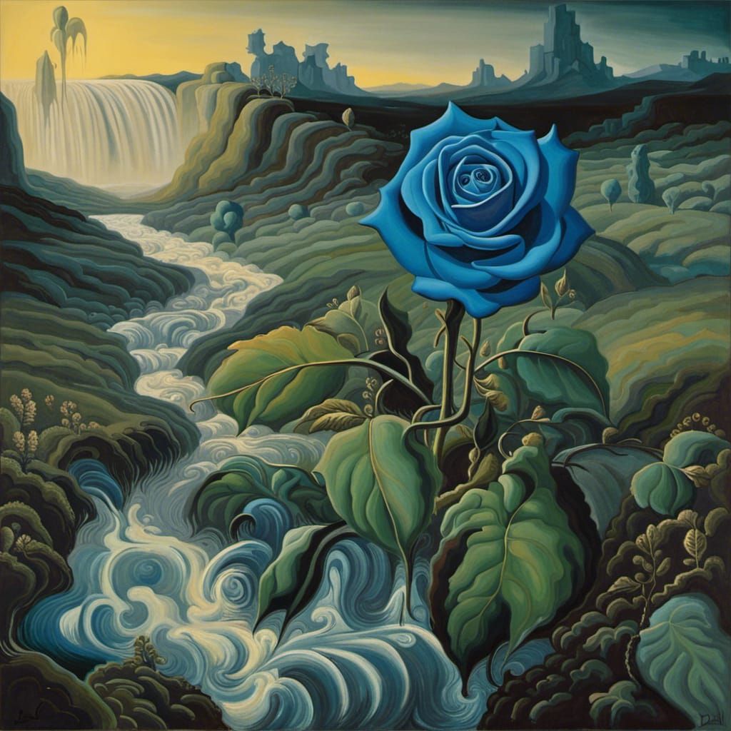 a blue rose in a dream of fantasy - AI Generated Artwork - NightCafe ...