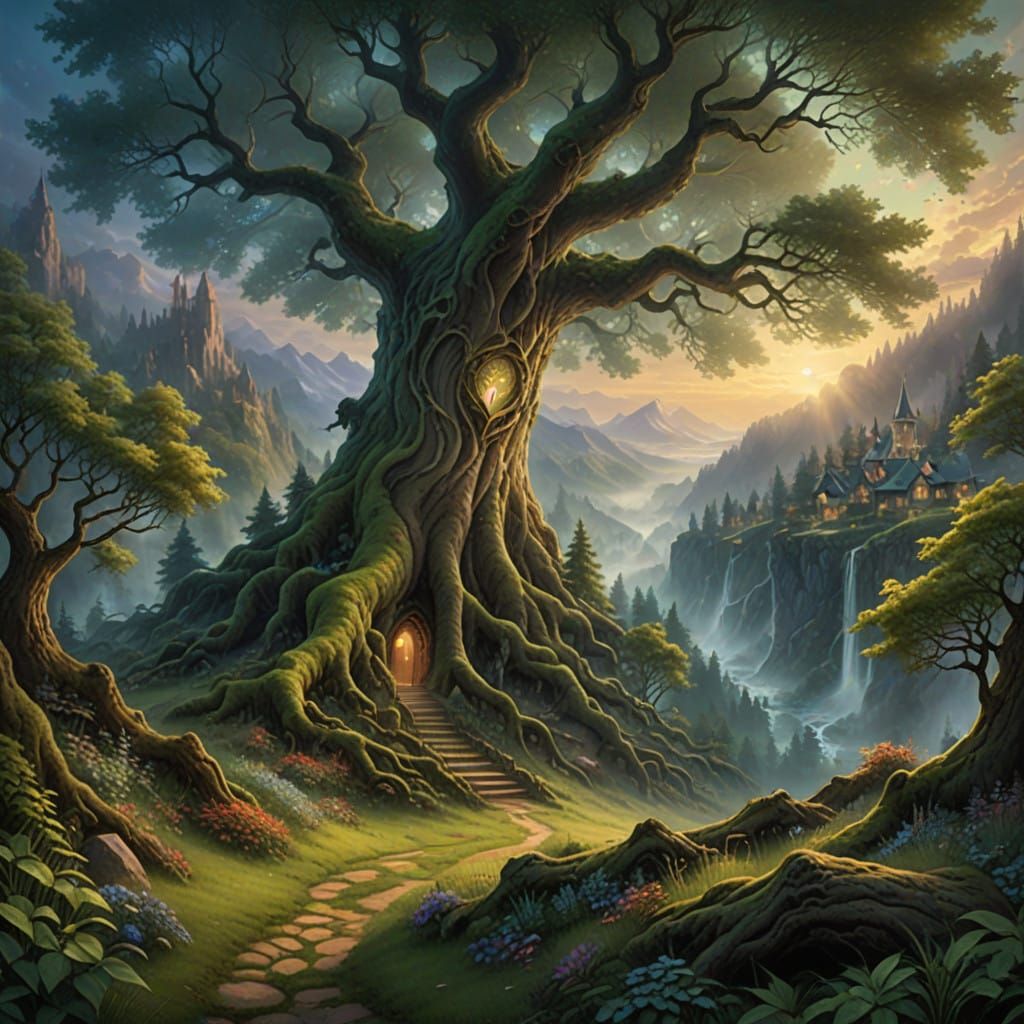 The Heart of the Forest: A Majestic, Sentient Tree... - AI Art
