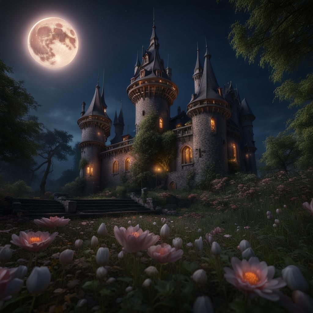 Flower Castle - AI Generated Artwork - NightCafe Creator