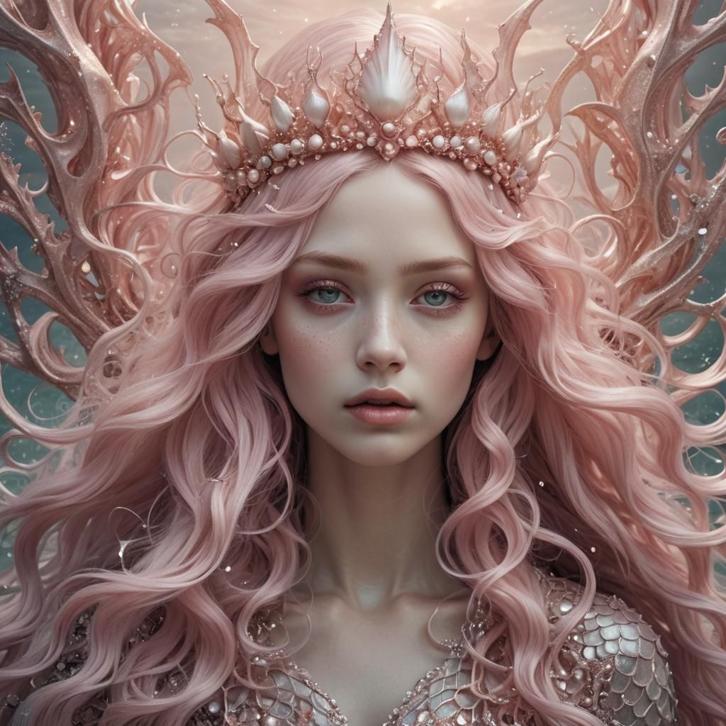 Pink Mermaid Princess - AI Generated Artwork - NightCafe Creator