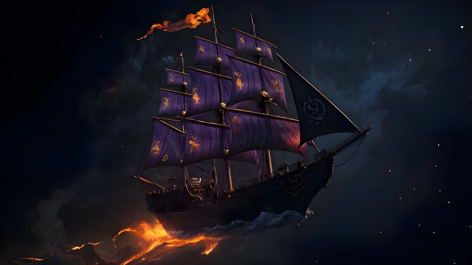 Unbreakable Pirate - Stunning Black Pearl Ship in Dark Fanta...