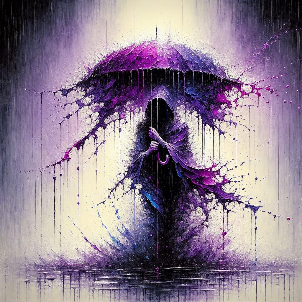 Abstract Expressionist Watercolor Painting of Girl... - AI Art