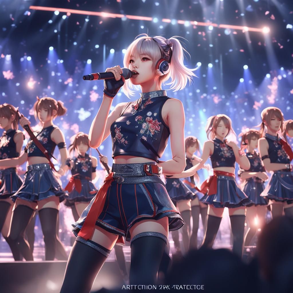 Kpop idol preforming onstage - AI Generated Artwork - NightCafe Creator
