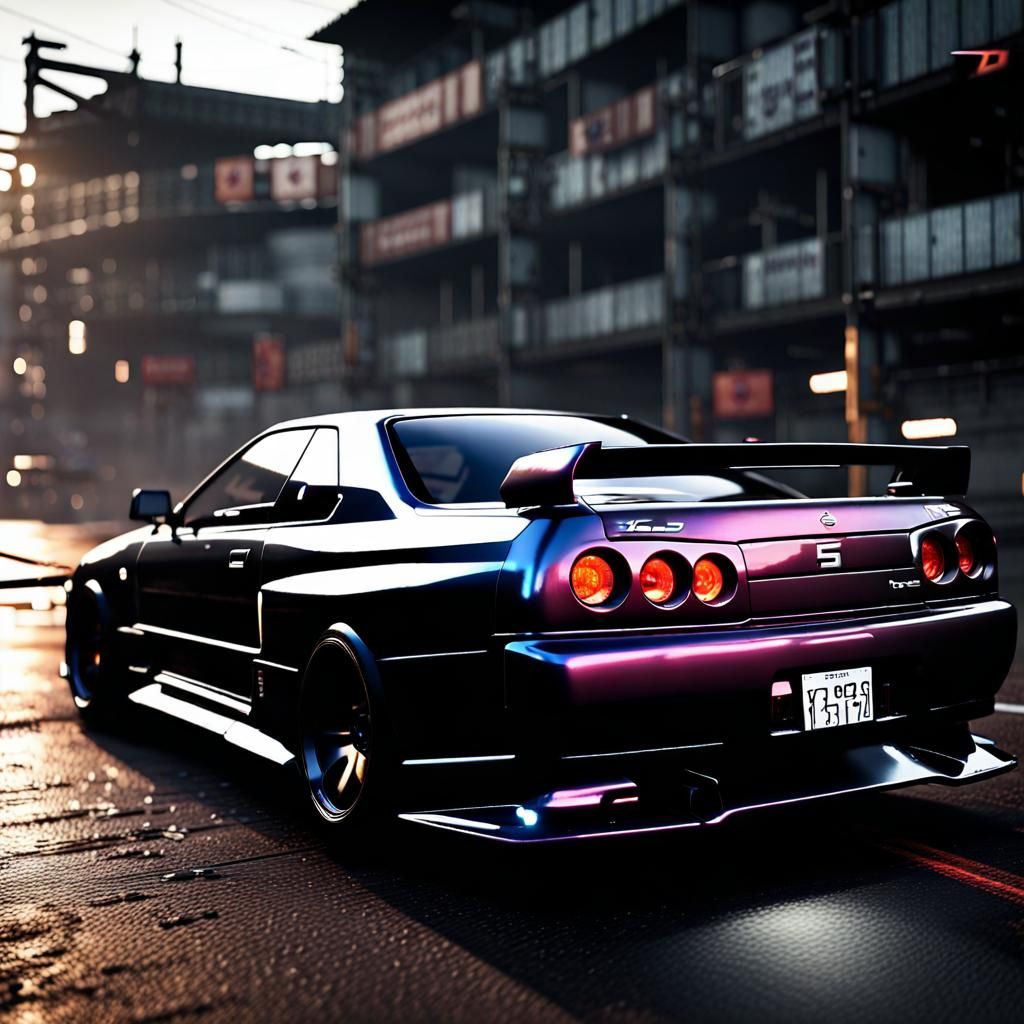 Nissan Skyline R34 IV - AI Generated Artwork - NightCafe Creator