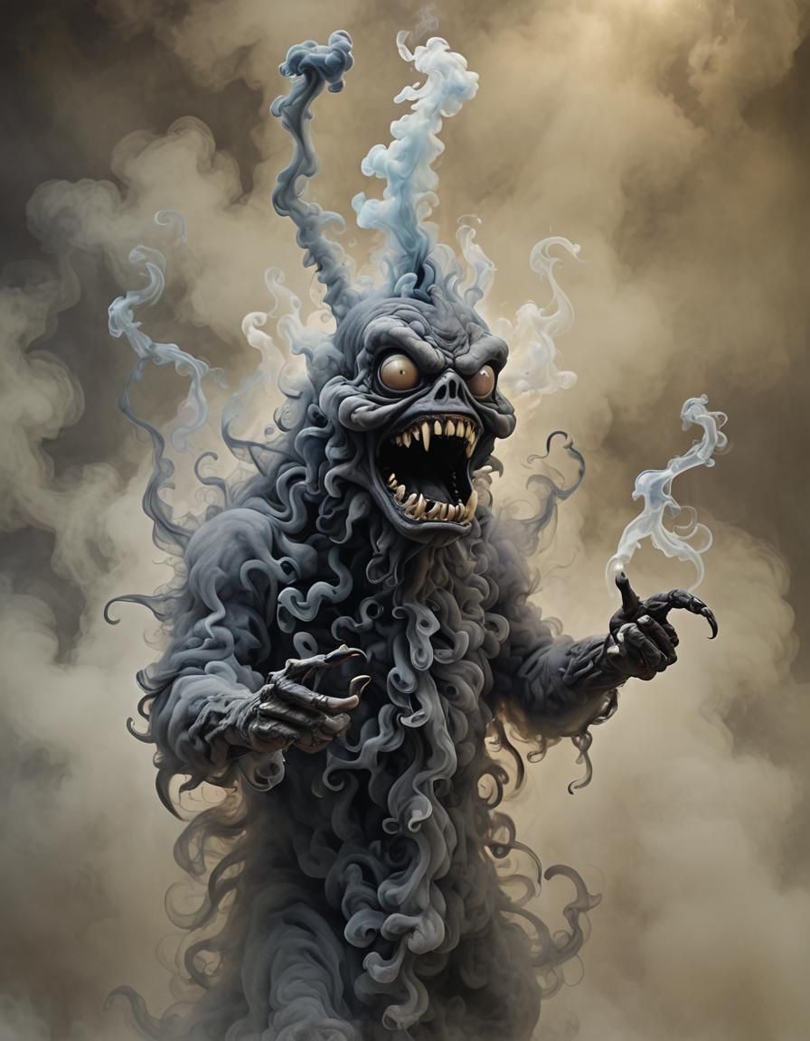 anthropomprphic smoke monster made from smoke hypogriff hyphengriff ...