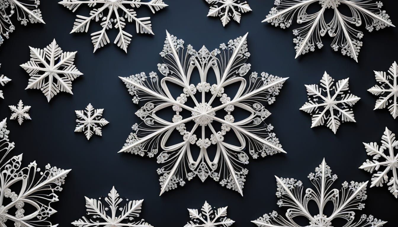 Fractal Snowflake Artwork with Infinite Patterns - AI Art