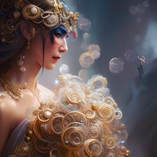 Insanely detailed photograph of An elaborate beautiful fierce woman ...