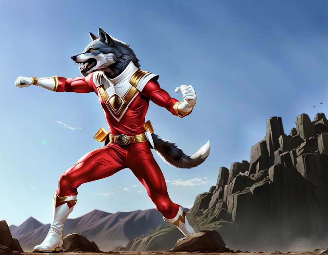 Giant Red Wolf Ranger - AI Generated Artwork - NightCafe Creator
