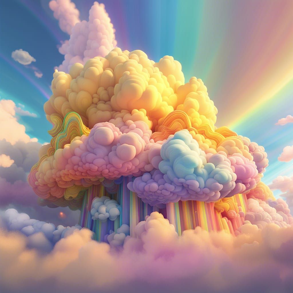 Rainbow cloud house - Rainbow Clouds Form Magical Structures...