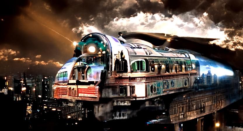Cyberpunk Train - AI Generated Artwork - NightCafe Creator