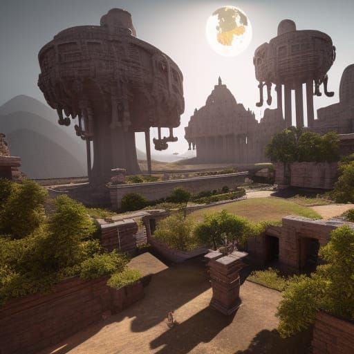 Ancient Aliens architecture - AI Generated Artwork - NightCafe Creator