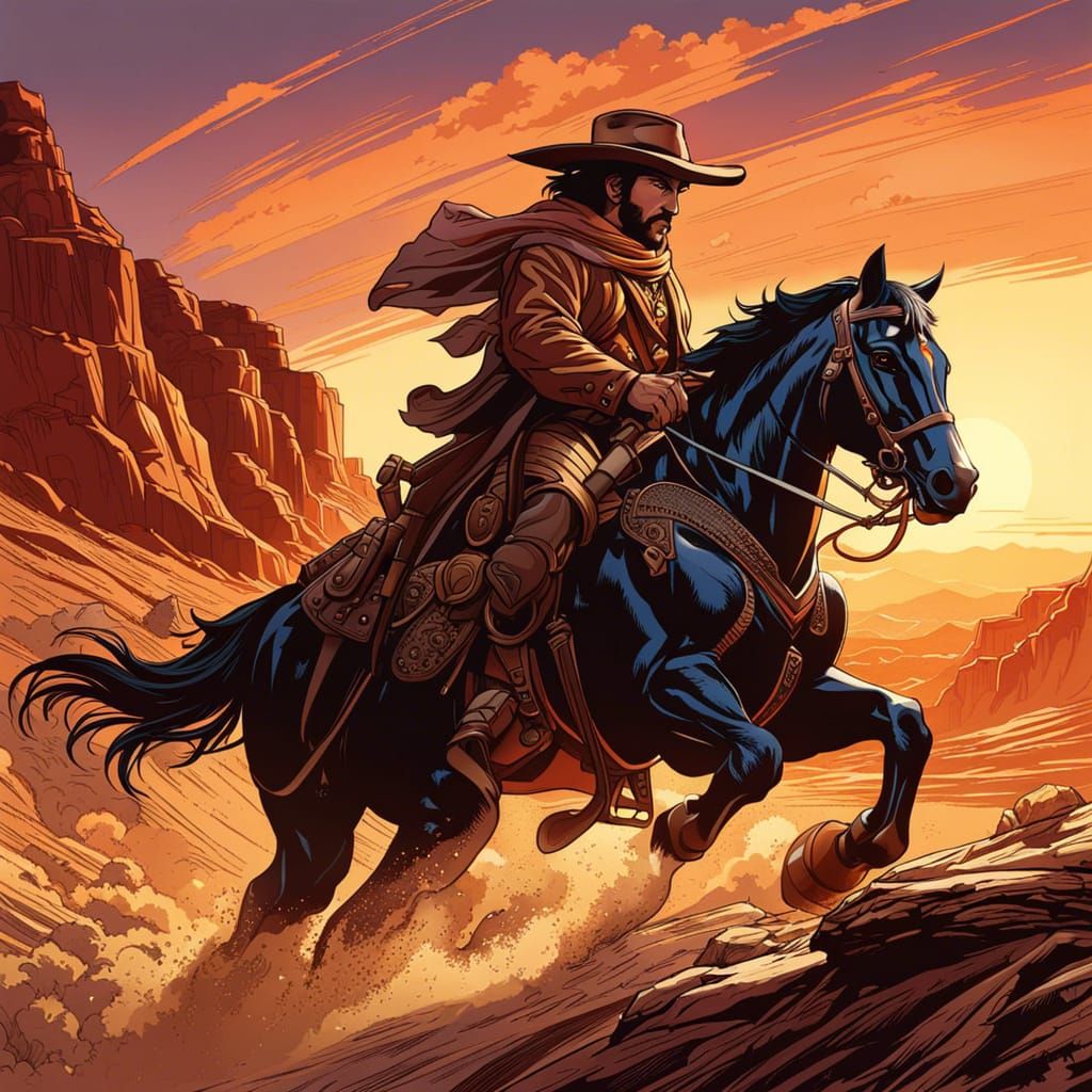 Cowboy Comic Art - AI Generated Artwork - NightCafe Creator