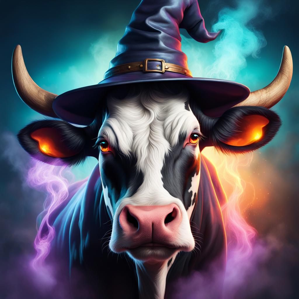 Witch cow - AI Generated Artwork - NightCafe Creator