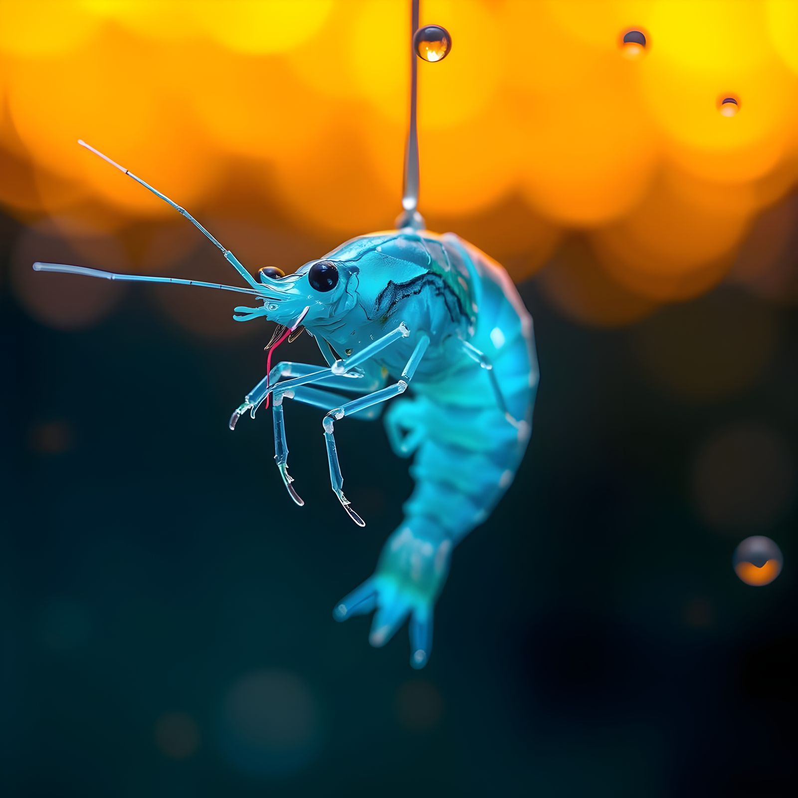 This shrimp is mid - Glowing Blue Shrimp in Ethereal Halo