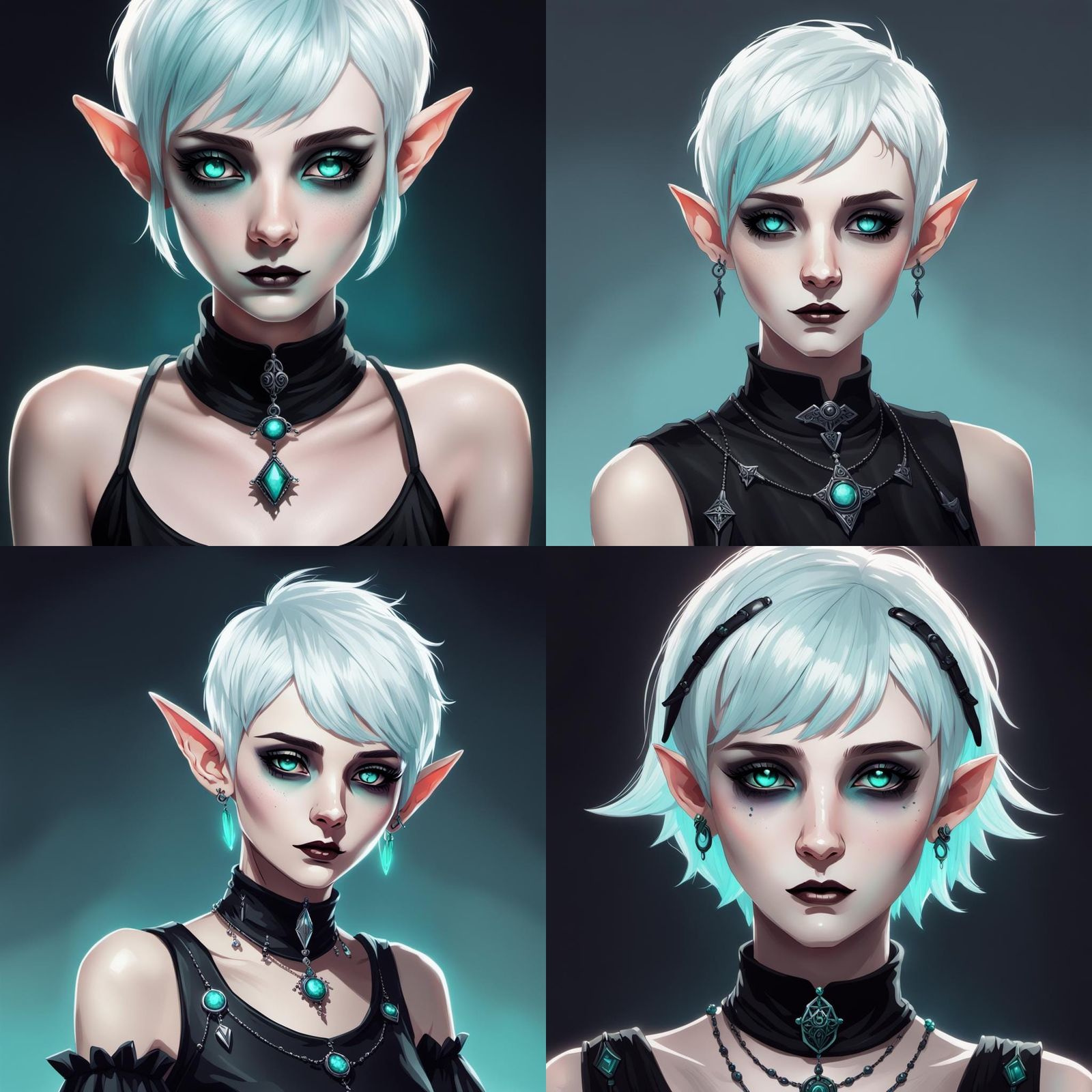 Petite goth elf woman in her late 20s... again - AI Generated Artwork ...