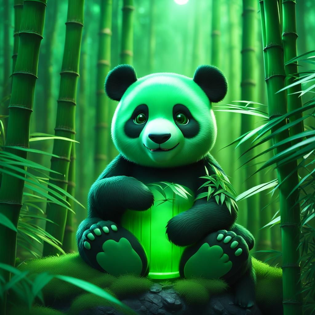 Green jelly Panda - AI Generated Artwork - NightCafe Creator