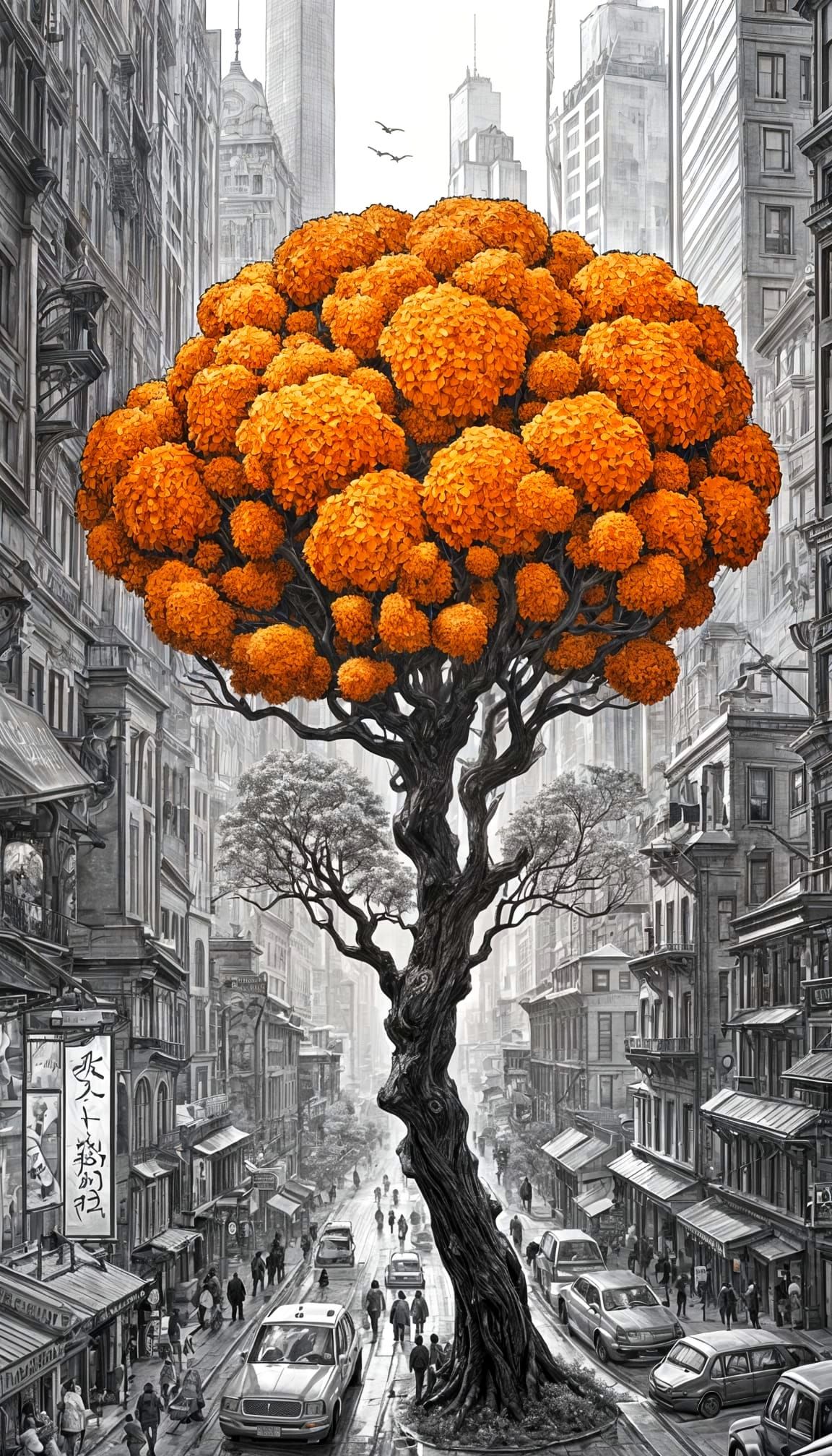 Giant orange cauliflower tree - Giant orange cauliflower tre...