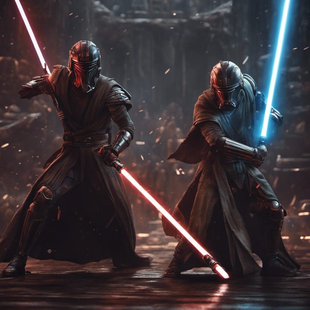 Lightsaber Battle - AI Generated Artwork - NightCafe Creator