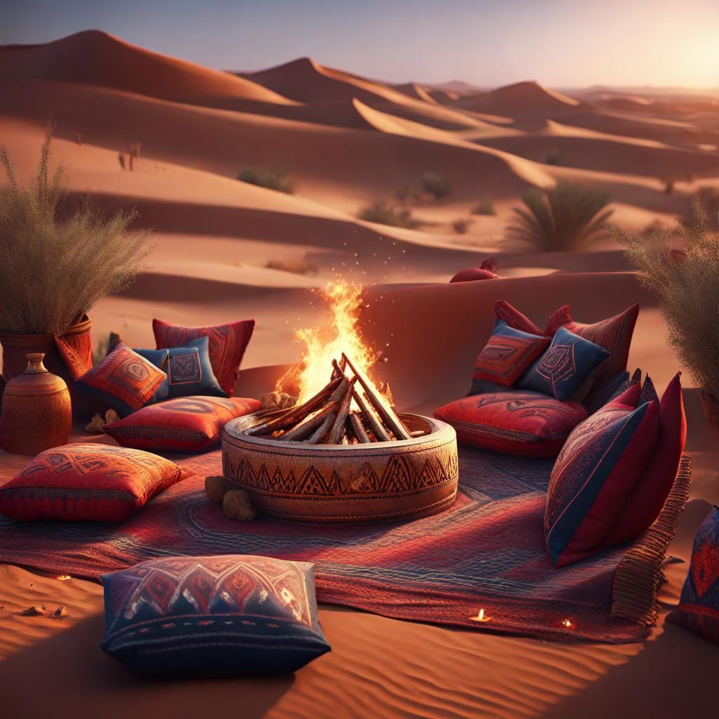 Arabian Desert Campfire - AI Generated Artwork - NightCafe Creator