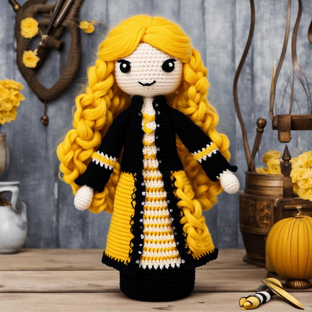 Helga hufflepuff crochet world - AI Generated Artwork - NightCafe Creator
