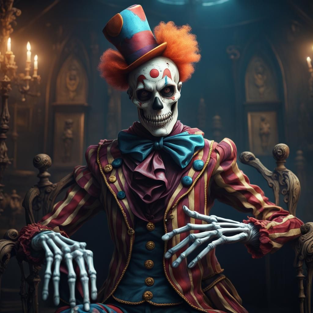 skeleton clown - AI Generated Artwork - NightCafe Creator
