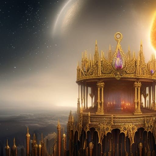 Cosmic Crown Tower - AI Generated Artwork - NightCafe Creator