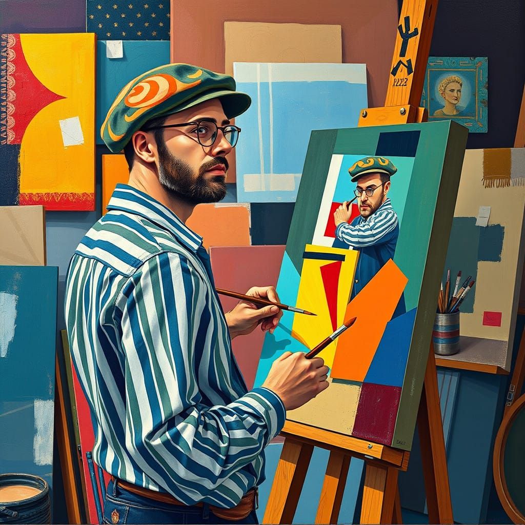 Painter Creates Self-Referential Masterpiece in Ne... - AI Art