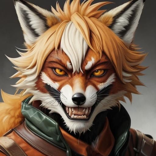 a close up of a person with an animal mask on, a digital painting ...