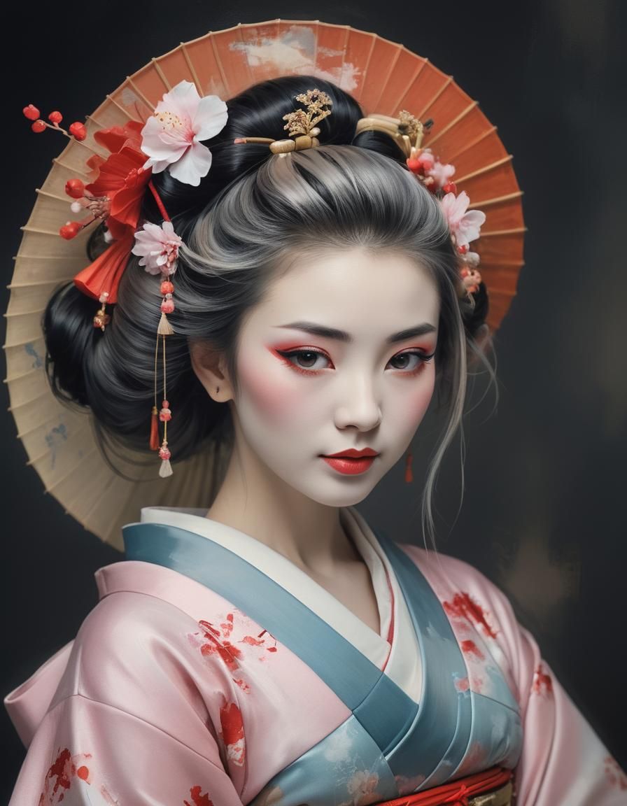Geisha Lady - Geisha Lady in Traditional Japanese Elegance
