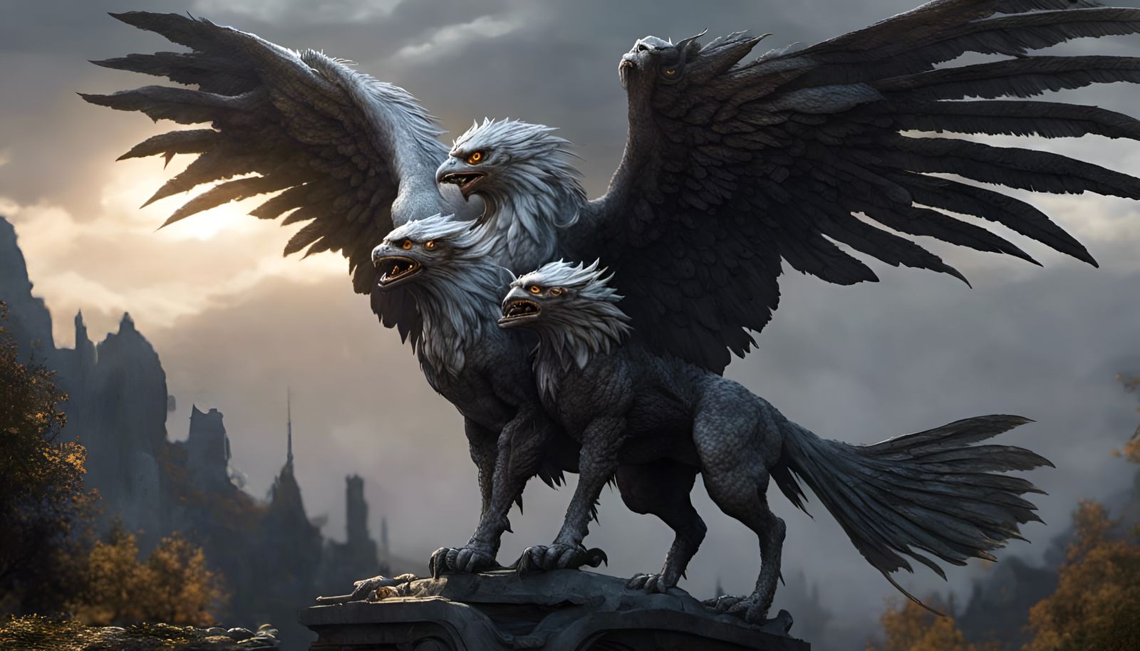 “The Gryphons of Mythos” 1 - AI Generated Artwork - NightCafe Creator