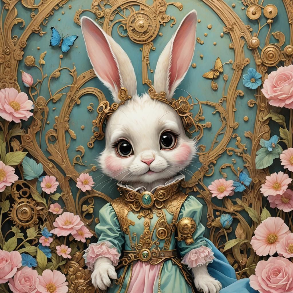 BunBun in Pastel Dress - AI Generated Artwork - NightCafe Creator