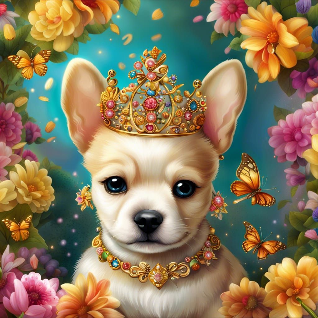 Puppy Princess Portrait - AI Generated Artwork - NightCafe Creator