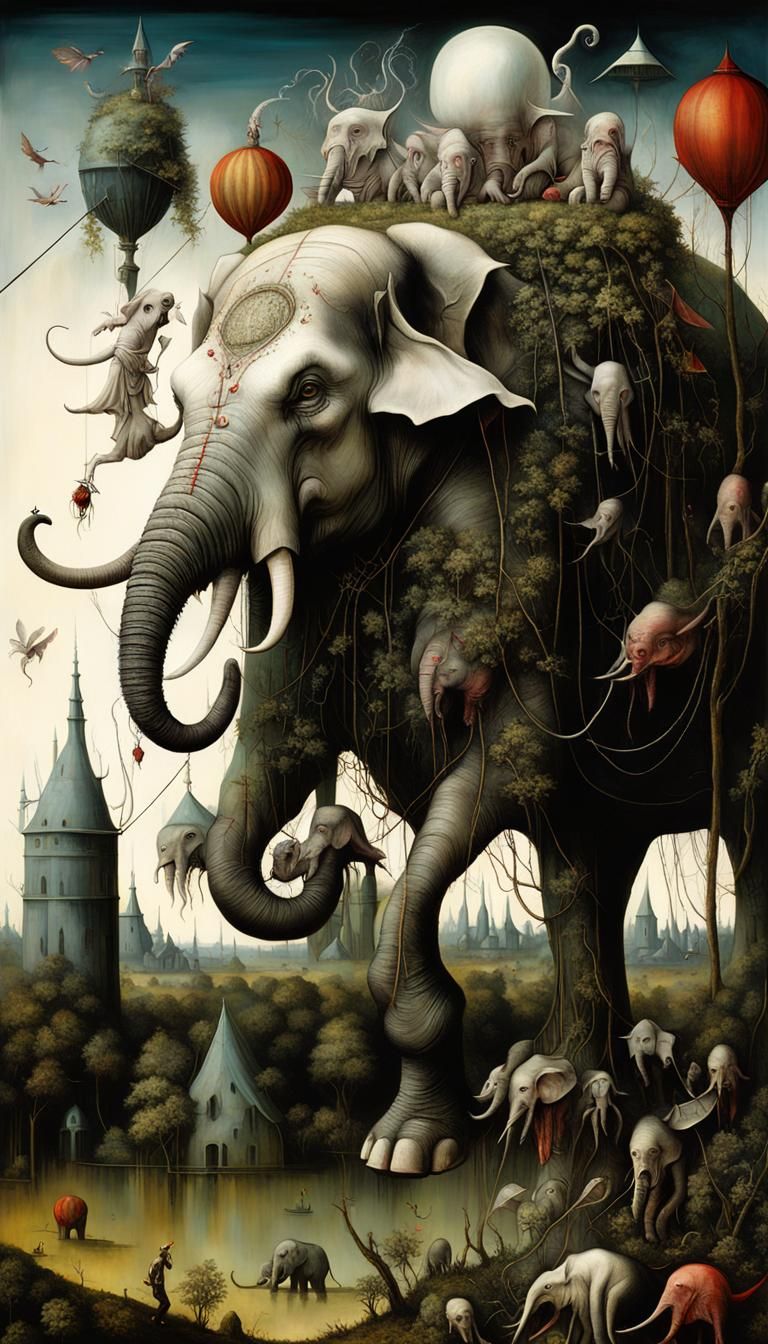 CRYPTID CIRCUS PACHYDERM # 2 - AI Generated Artwork - NightCafe Creator