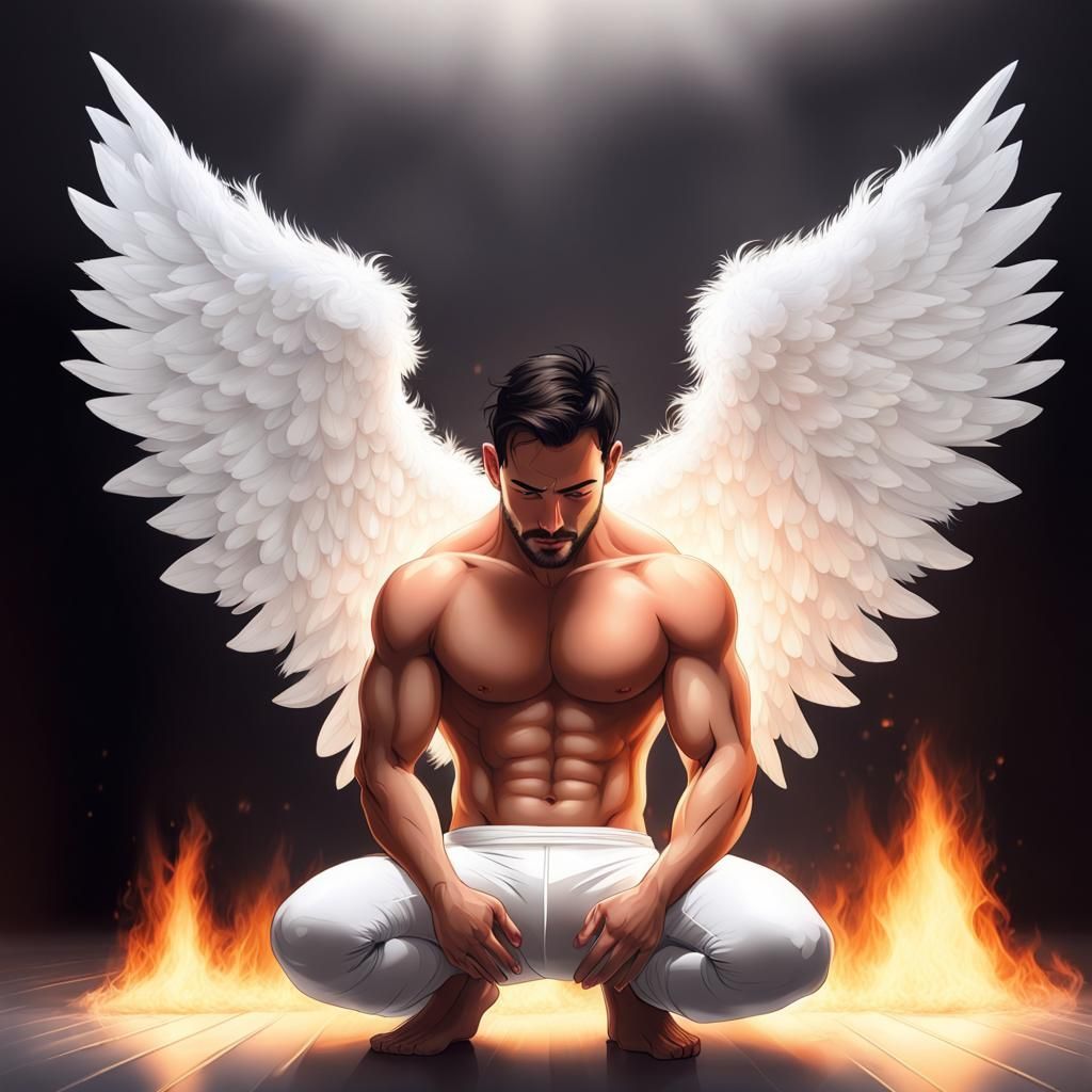 Angel on fire - AI Generated Artwork - NightCafe Creator