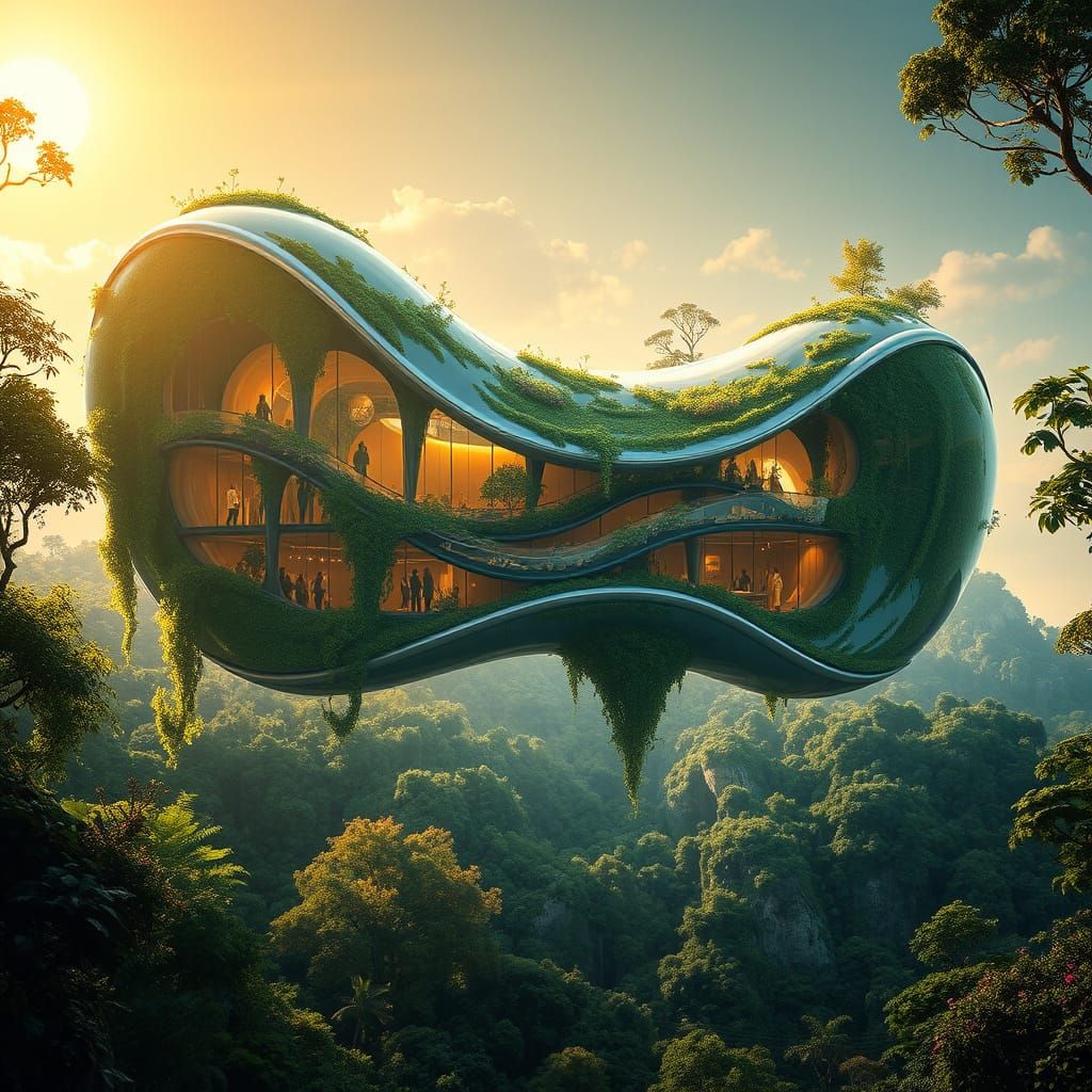 A floating eco-settlement using clean energy and surrounded by thriving ...