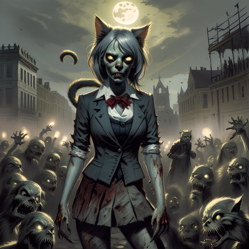 Zombie girl bussiness - AI Generated Artwork - NightCafe Creator