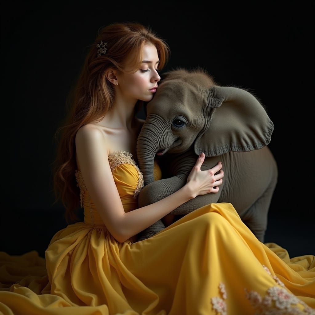 Hugging a Baby Elephant - Hugging a Baby Elephant