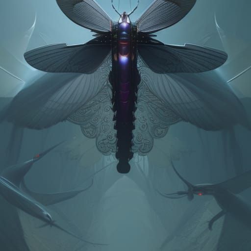 Silver hawk moth - AI Generated Artwork - NightCafe Creator