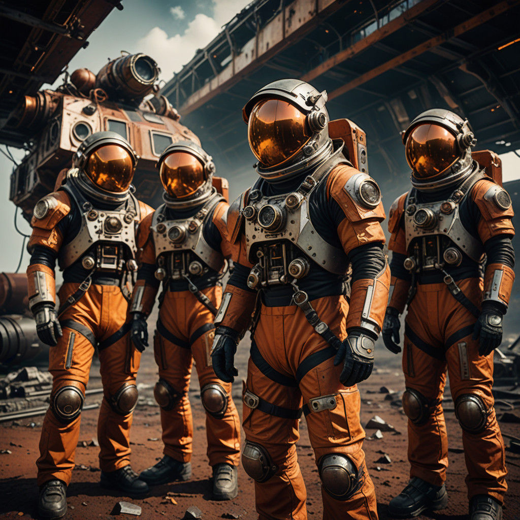 Steampunk Mars Astronauts. I.E.2 - Steampunk Heroes Stand Be...