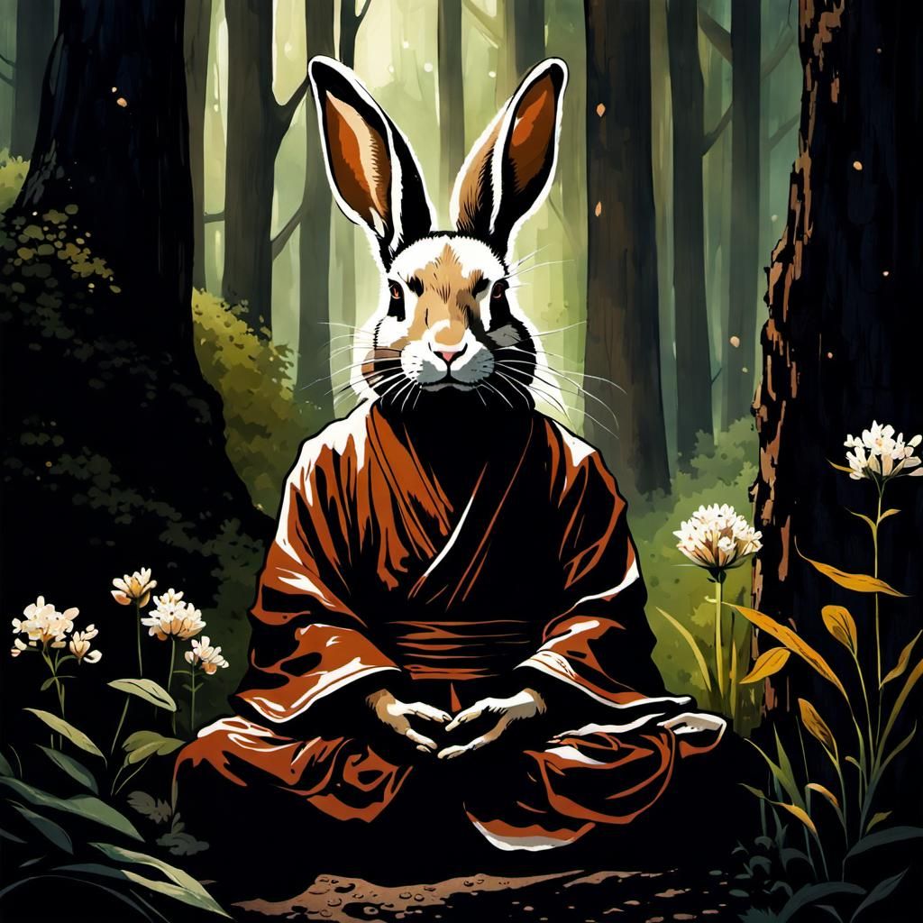 Meditating rabbit (SDXL DPO) - AI Generated Artwork - NightCafe Creator